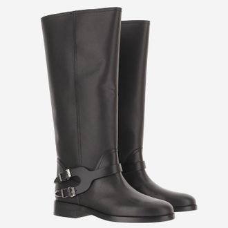 Pinko Womens Boots Cheval Leather Black Upper: Cow