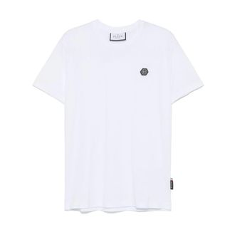 Philipp Plein T-Shirt Rundhals Basic - - Tops - Herren - Wei&szlig; - S