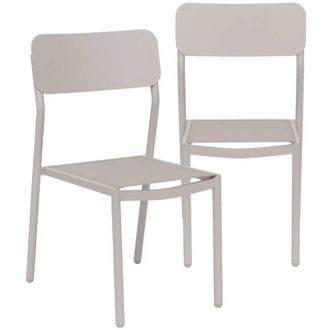 Made In Meubles Chaise de jardin aluminium taupe Ka&iuml;a (lot de 2)