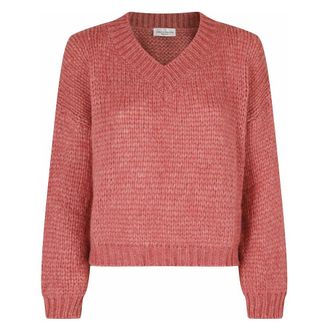 Roberto Collina Scollo V ML - Femme - Pulls - Rose - Taille: 40 FR