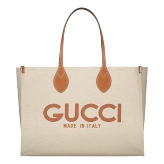 Gucci Shopper Tasche mit Logo - - Bags - Damen - Beige - ONE SIZE