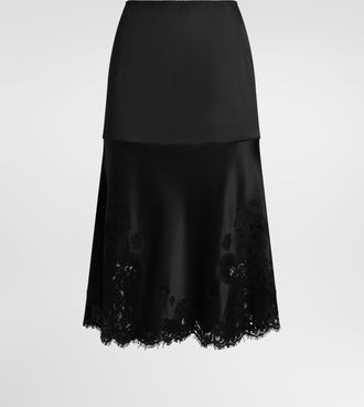 Dolce & Gabbana Rock Aus Satin - Frau Collection Schwarz Seide 38