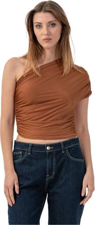 Kocca Femme, Tops, Brun, Taille: 36 FR Top monospalla drappeggi