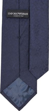 Emporio Armani Silk Jacquard Eagle Motif Necktie - Navy