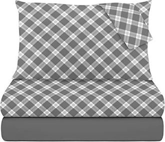 KASANOVA Komplettes Doppelbett-Set Scottish Grey 440