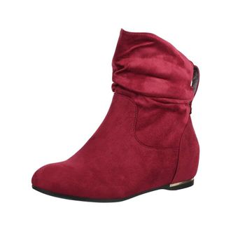 Elara Damen Stiefeletten Boots Keilabsatz Chunkyrayan C270 Bordeauxrot-41