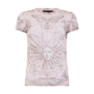 Philipp Plein Femme, Tops, Rose, Taille: 40 FR T-Shirt Avec Imprim&eacute; Tatouage
