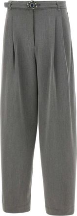 Liu Jo Femme, Pantalons, Gris, Taille: 36 FR Pantalon Palazzo avec Ceinture