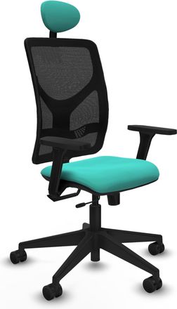 Piqueras y Crespo B&uuml;rostuhl mit 24-Stunden-Nutzungszertifikat, mit 3D-Armen, h&ouml;henverstellbare Lendenwirbelst&uuml;tze und festes Kopfteil, ausgestattet mit Syncro/Traslack.