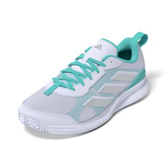 adidas Damen Avaflash Low Tennis Shoes Tennisschuhe, Cloud White/Silver Metallic/Flash Aqua, 40 EU