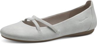 Tamaris Ballerina TAMARIS Caterina, Damen, Gr. 39 (5,5/6), quarz, Lederimitat, Schuhe Ballerina, Flats, Festtagsmode, Slipper mit Gummizugriemchen, Topseller