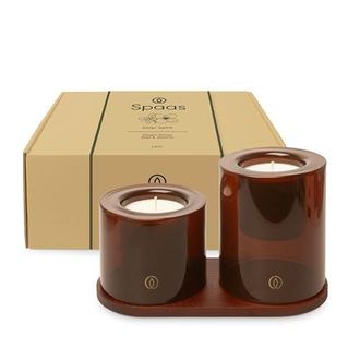 Spaas Boîte cadeau Delight Bougies Parfumées avec planche de décoration en bois - Solar Spirit