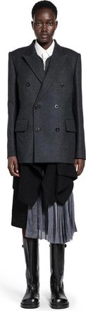 sacai Wool Melton x Wool Knit Blazer