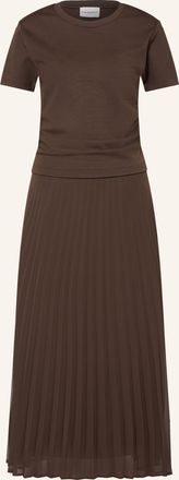 Claudie Pierlot Claudie Pierlot Kleid Im Materialmix Mit Plissees braun