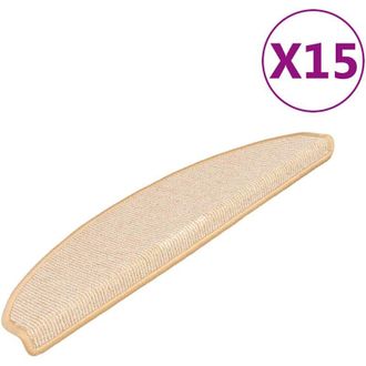 vidaXL vidaXL Treppenstufenmatten 15 St&uuml;ck Creme 65x21x4 cm