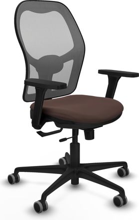 Piqueras y Crespo B&uuml;rostuhl mit 3D-Armen, h&ouml;henverstellbare Lendenwirbelst&uuml;tze, ausgestattet mit Syncro/Traslack und injiziertem Schaumstoff, Grau/Dunkelbraun