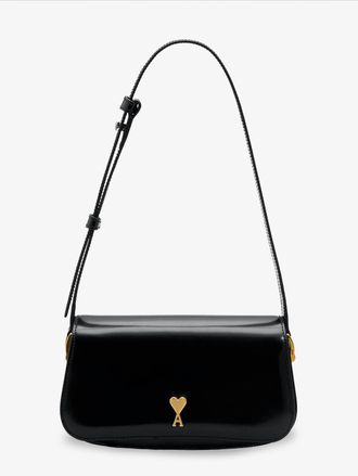 Ami Leather shoulder bag with logo on the front - AMI PARIS - gender_Woman