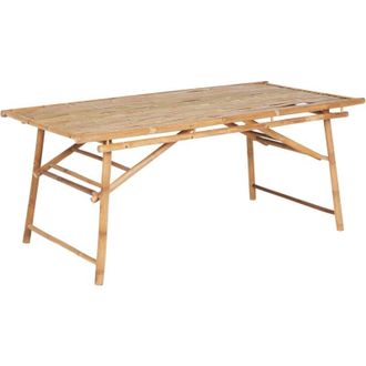 Beliani Table de Jardin en Bambou 180 cm Bois Clair Tindari