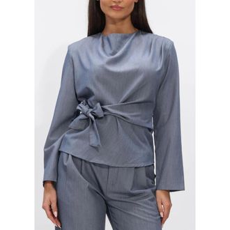 Co'Couture Femme, Blouses et Chemises, Bleu, Taille: 40 FR Tenga Pleat Blouse