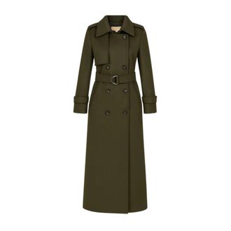 Michael Kors Wollmischungs-Mantel mit G&uuml;rtel - - Coats - Damen - Gr&uuml;n - M