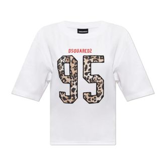 Dsquared2 Femme, Tops, Blanc, Taille: 40 FR T-shirt avec logo