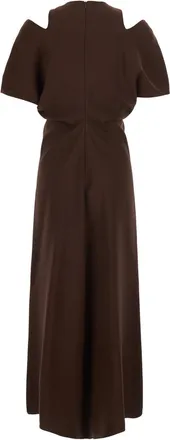 Federica Tosi Cold-Shoulder Cut-Off Cady Dress - Brown