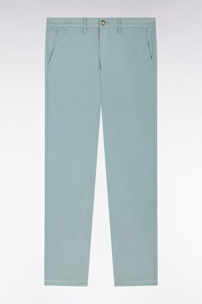 Eden Park Pantalon Chino Sans Plis En Coton Stretch Gris Moyen Coupe Droite