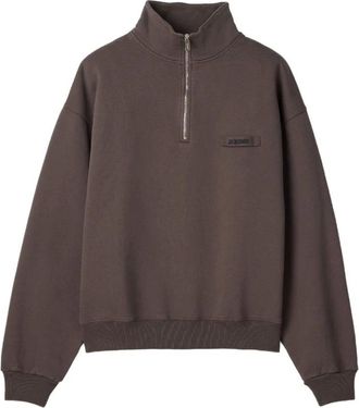 Jacquemus SweaT-shirt en gros-grain - Homme - Sweatshirts et sweats &agrave; capuche - Brun - Taille: L