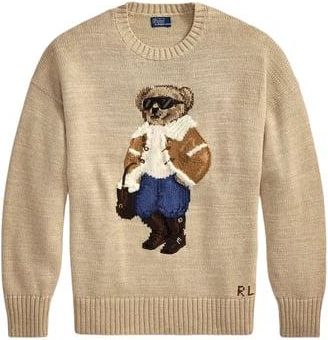 Polo Ralph Lauren Pull droit &agrave; logo Bear en coton