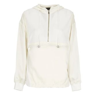 Fabiana Filippi Femme, Sweatshirts et sweats &agrave; capuche, Blanc, Taille: 38 FR Half Zip Sweat &agrave; capuche