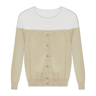Maison Margiela Top mit transparentem Oberteil - - Knitwear - Damen - Beige - XS