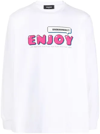 Dsquared2 Enjoy-print long-sleeve T-shirt - Blanc