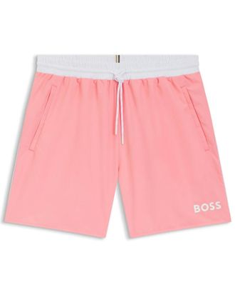 HUGO BOSS Leichte und schnelltrocknende Badeshorts mit Kontrastbund in