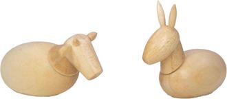 Rudolphs Schatzkiste Krippenfigur Ochse und Esel naturbelassen, stilisiert in 2 Teilen BxHxT 2x2,5x5cm NEU Krippentiere Holzfiguren Weihnachtskrippe Tierdarstellung Ochs u