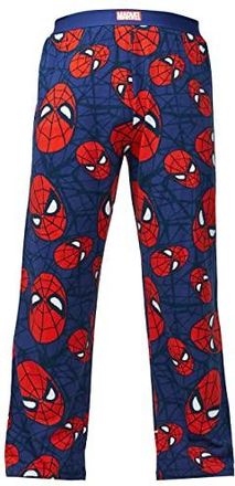 Recovered Clothing Marvel Pyjama - Pantalon de d&eacute;tente Spider-Man pour adulte - 100% coton - V&ecirc;tement de nuit, pyjama, bas de pyjama - Sous licence officielle
