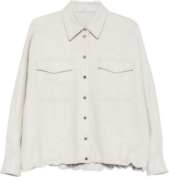 Brunello Cucinelli Daunenmantel - Wei&szlig;