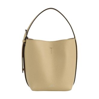 Toteme Kleine Tote Bag mit G&uuml;rtel aus genarbtem Leder - - Bags - Damen - Beige - ONE SIZE