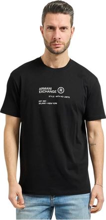 A|X Armani Exchange Homme, Tops, Noir, Taille: S T-shirt en coton