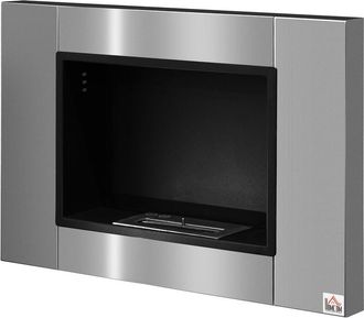 HOMCOM Ethanol-Kamin Bio-Ethanol-Brenner 0,9 L 3 Stdn. Brenndauer kein Rauch Edelstahl 80 x 14 x 54 cm