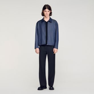 Sandro Blouson zipp&eacute; effet denim