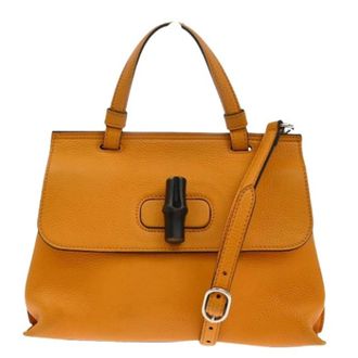 Gucci Sac &agrave; main Pre-owned Bamboo Daily &agrave; poign&eacute;e sup&eacute;rieure - Femme - Pre-owned - Orange - Taille: ONE Size