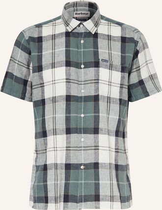 Barbour Kurzarm-Hemd Croft Relaxed Fit Mit Leinen gruen
