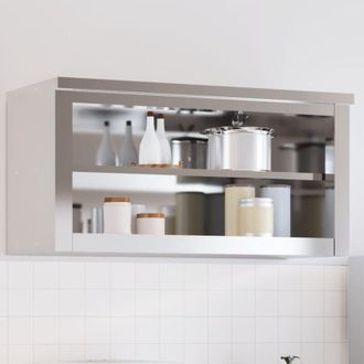 vidaXL Armoire murale de cuisine avec &eacute;tag&egrave;re acier inoxydable Vidaxl