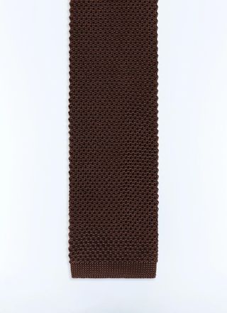 Fursac Cravate en tricot de soie unie - Taille Unique - Homme