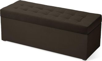 MG Design Polsterhocker 45 x 120 cm Braun mit Stauraum (ca. 140 L), bis 300 kg belastbar, ohne Montage & leicht zu reinigen, angenehm matt mit feiner Struktur -