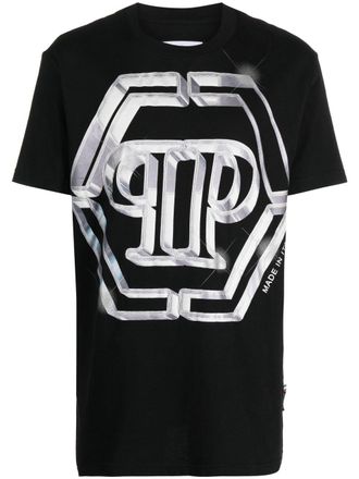 Philipp Plein t-shirt à logo imprimé - Noir