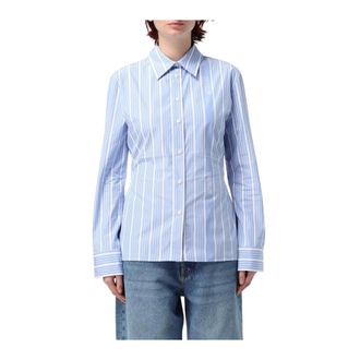 Jacquemus Femme, Blouses et Chemises, Bleu, Taille: 34 FR Chemise &agrave; Rayures Bleues en Popeline