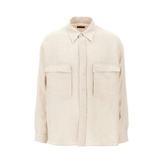 Emporio Armani Viscose and linen shirt Man XL