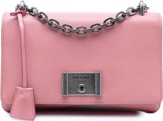 Prada Hobo Bags - Saffiano Lux Lock Chain Flap - Gr. unisize - in Gold - f&uuml;r Damen