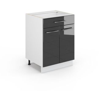 Vicco Badschrank Fame-Line, Anthrazit Hochglanz, 60 x 81.6 cm mit Schublade, ohne Arbeitsplatte Vicco